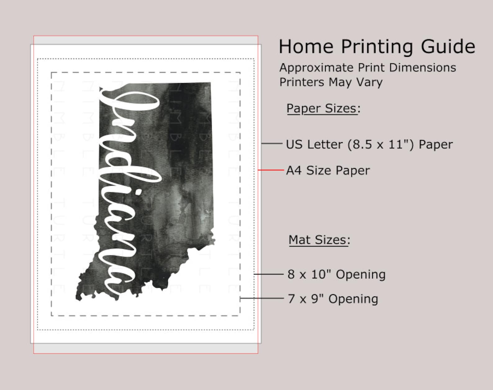 Indiana State Outline Watercolor Printable Indiana Wall Art - Etsy UK