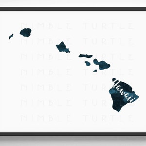 Hawaii State Outline Watercolor Blue - Printable Hawaii Wall Art ...