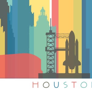Houston Skyline Printable Download - Pastel Primary Colors - Etsy
