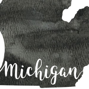 Michigan State Outline Watercolor - Printable Michigan Wall Art - Comes ...