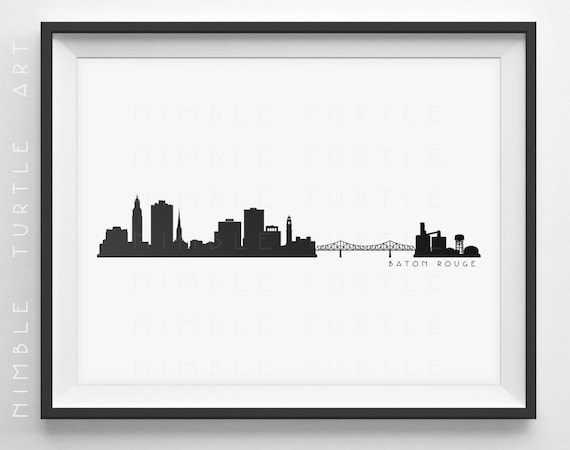 Baton Rouge Skyline Sihlouette