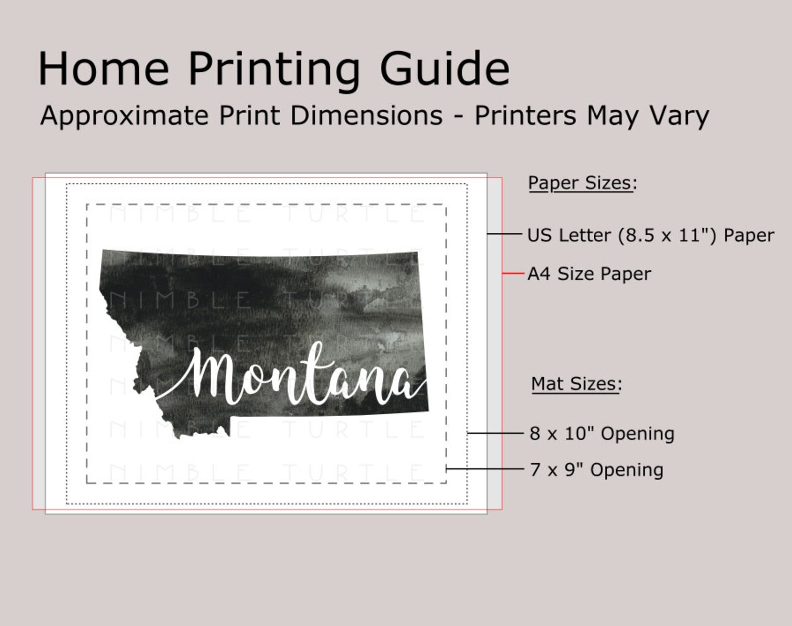 Montana State Outline Watercolor Printable Montana Wall Art - Etsy