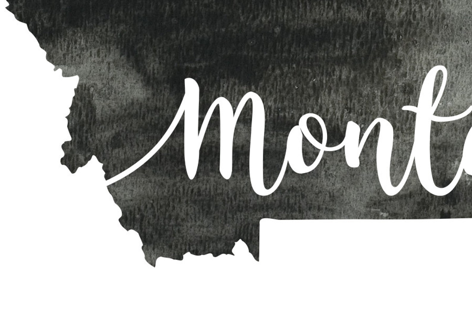 Montana State Outline Watercolor Printable Montana Wall Art | Etsy