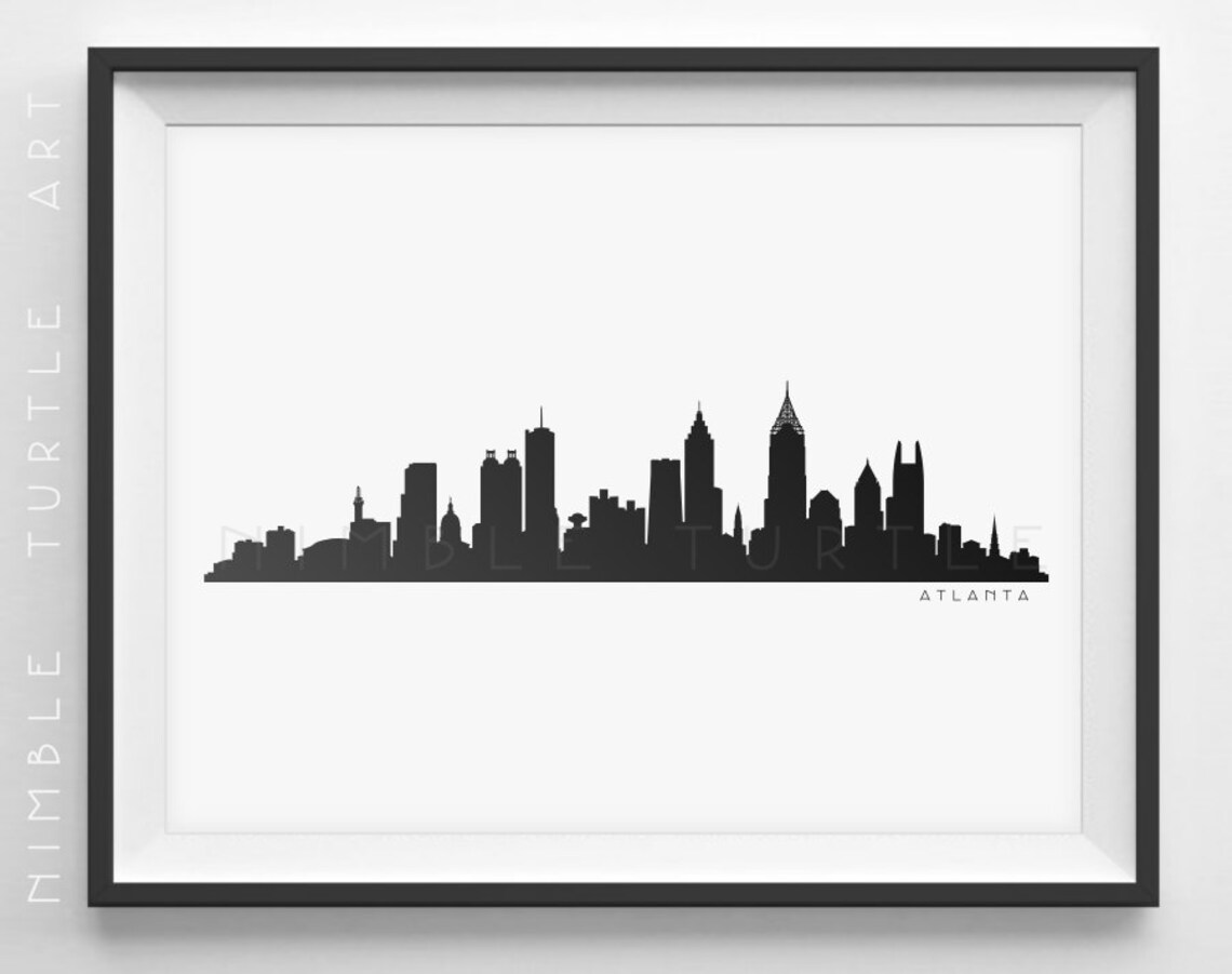 Atlanta Skyline Silhouette Printable Skyline Atlanta | Etsy