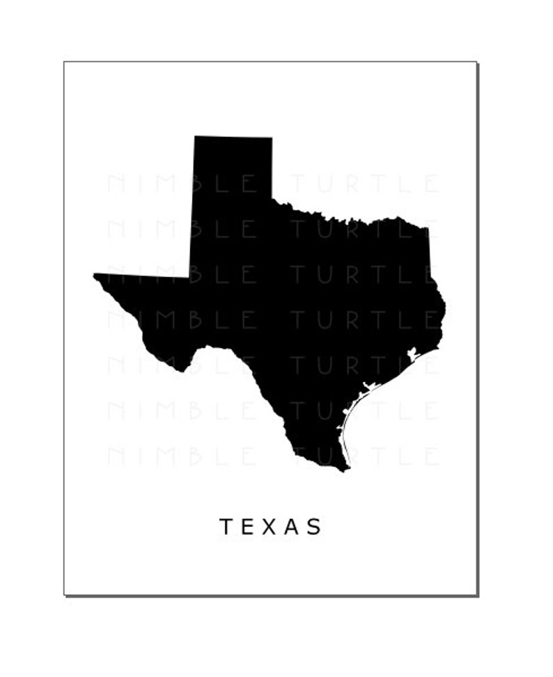 Texas State Outline Watercolor Printable Texas Wall Art | Etsy