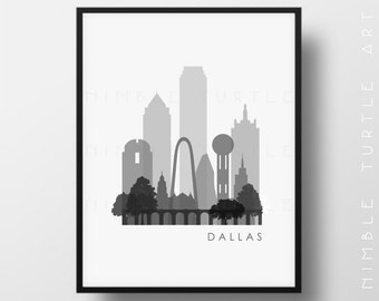 Printable Dallas Skyline Download | Etsy
