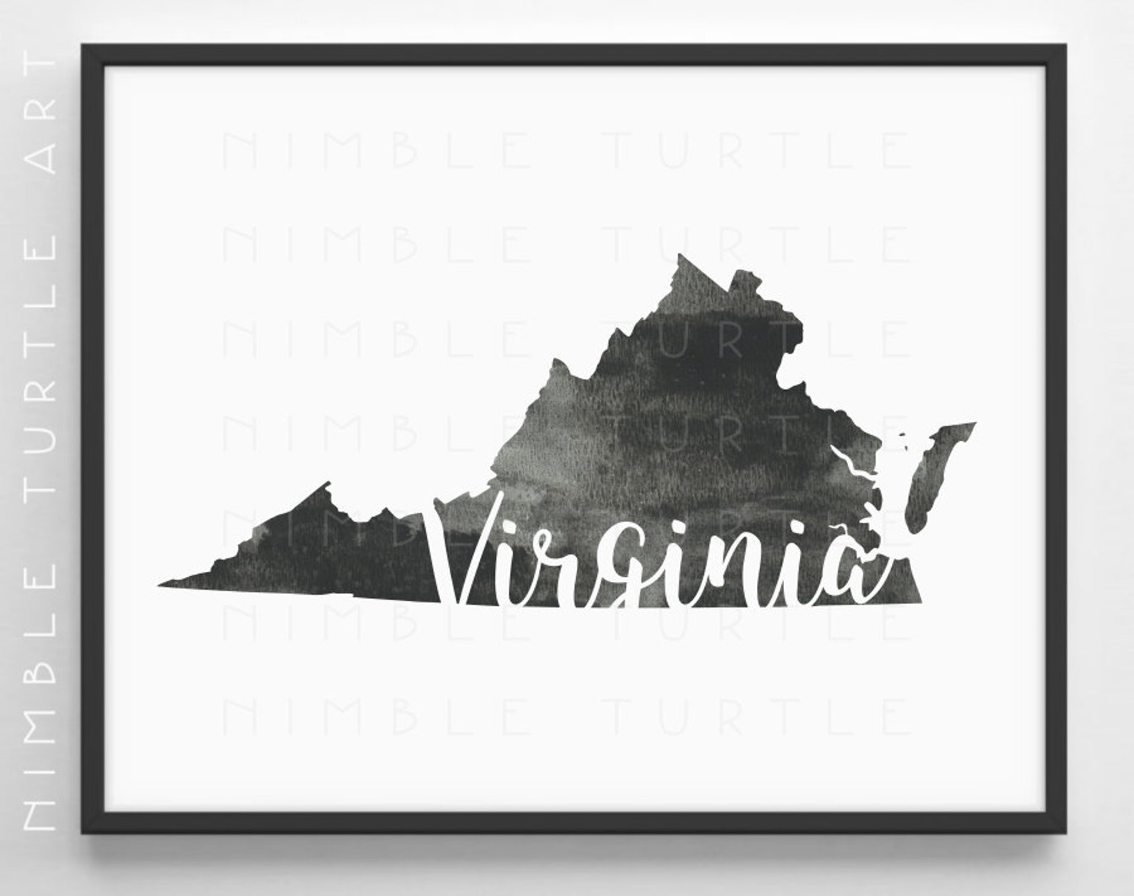 Virginia State Outline Watercolor Printable Virginia Wall - Etsy