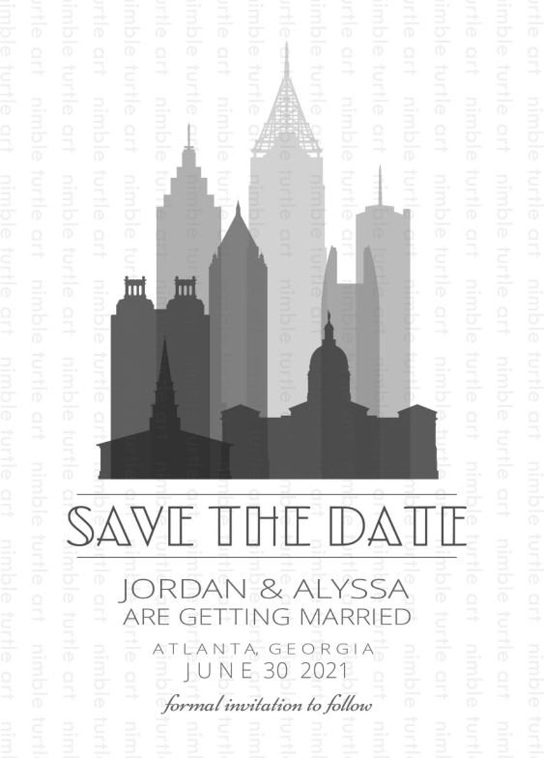 Atlanta Save the Date - Custom Printable Atlanta Invitation - Georgia ...