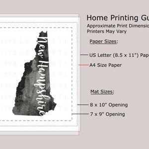 New Hampshire State Outline Watercolor - Printable New Hampshire Wall ...