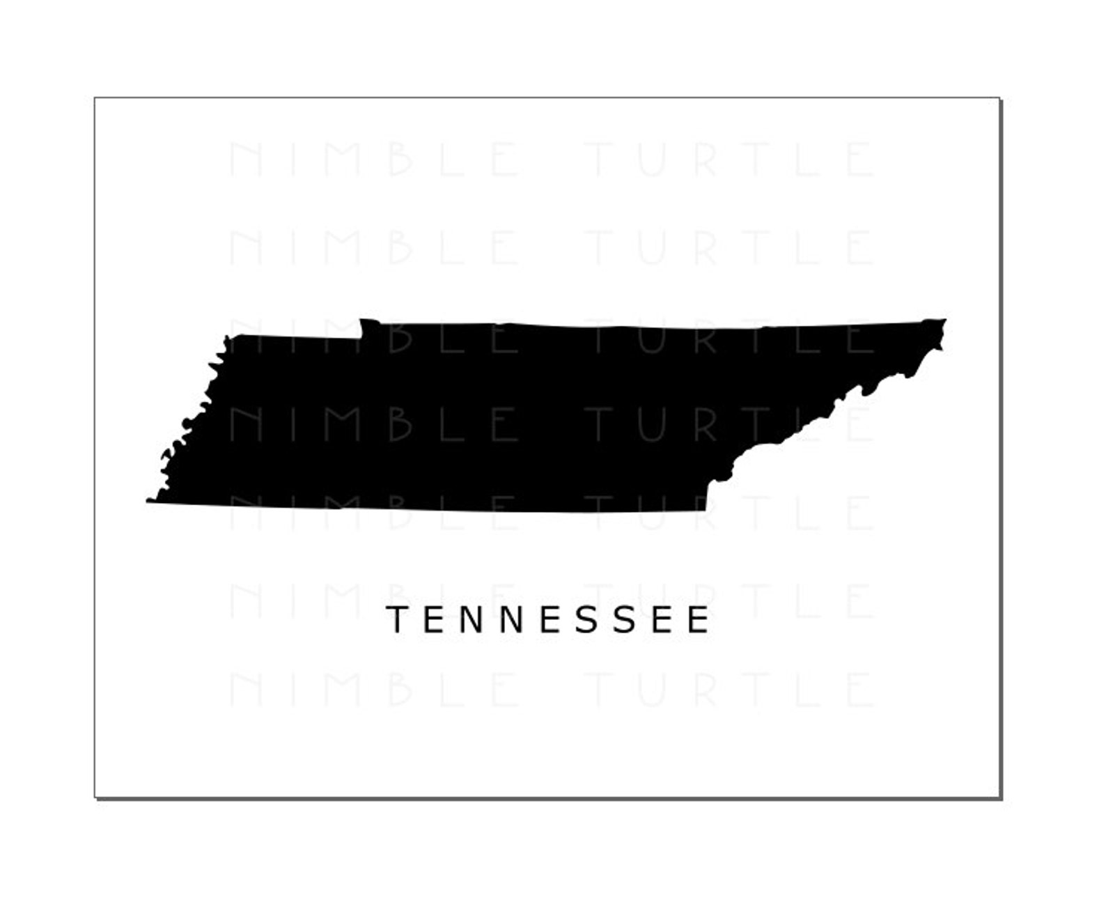 Tennessee State Outline Watercolor Printable Tennessee Wall - Etsy