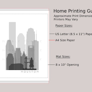 Houston Skyline Printable Download - Black and White - Grayscale ...