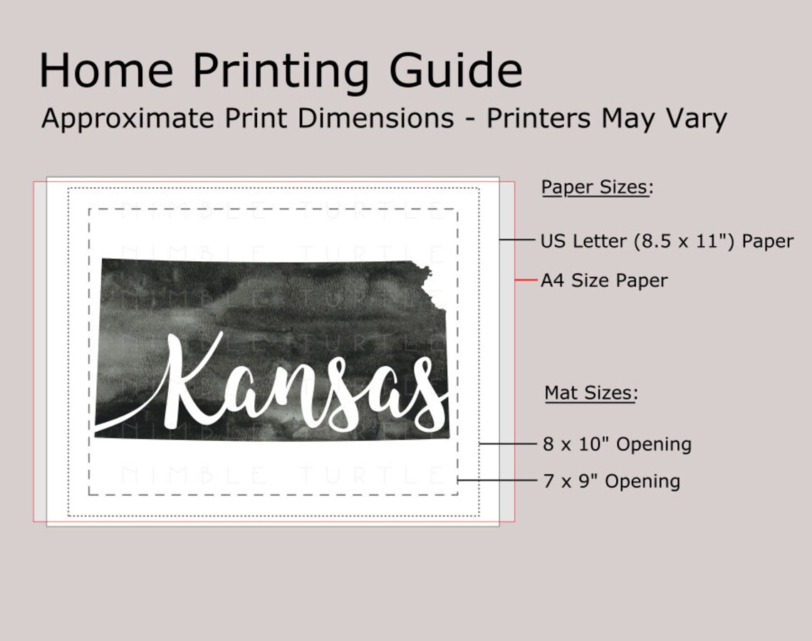 Kansas State Outline Watercolor Printable Kansas Wall Art - Etsy UK
