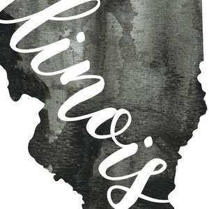Illinois State Outline Watercolor - Printable Illinois Wall Art - Comes ...