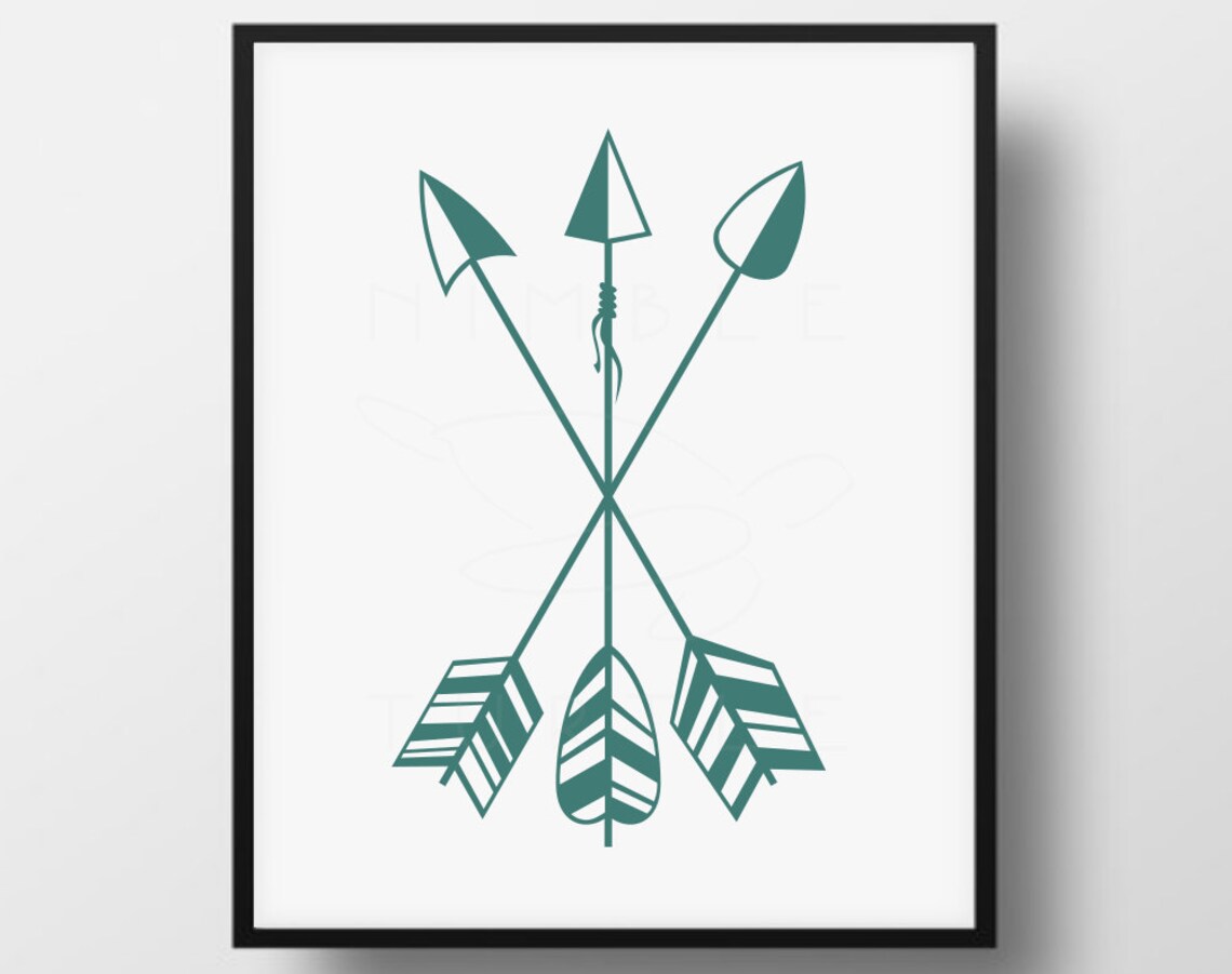 Arrows Printable Gallery Wall Art Blue Green | Etsy