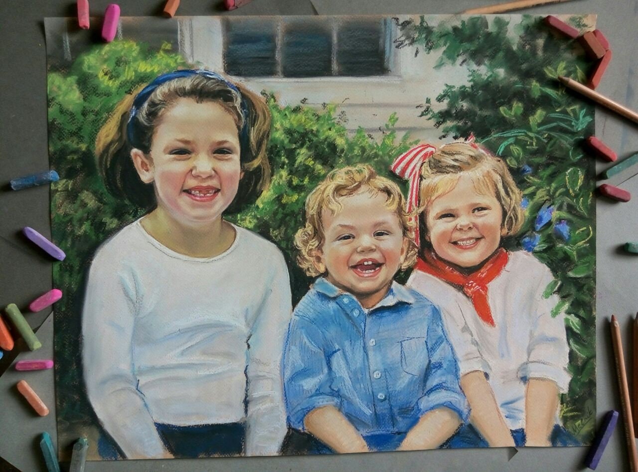 Custom Portrait Painting Family Portrait Painting From Photo | Etsy