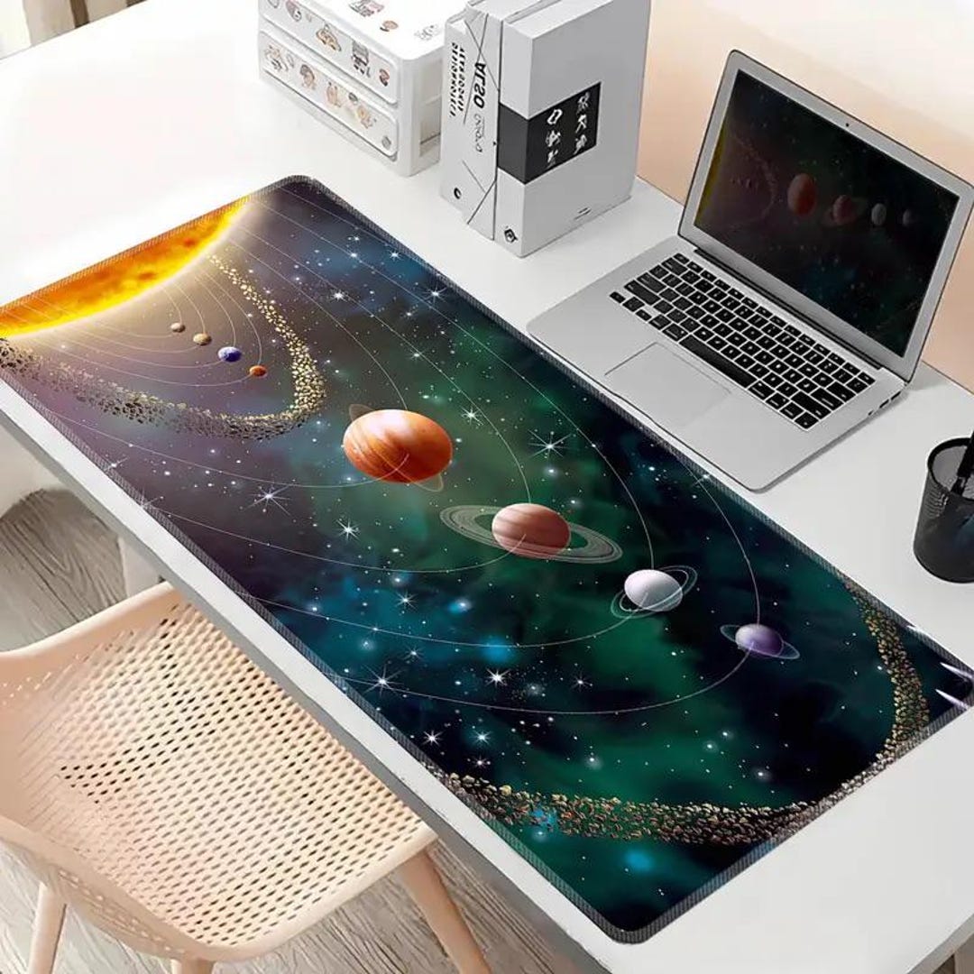 Space Universe Solar System Planet Desk Mat. Soft Office Mousepad ...
