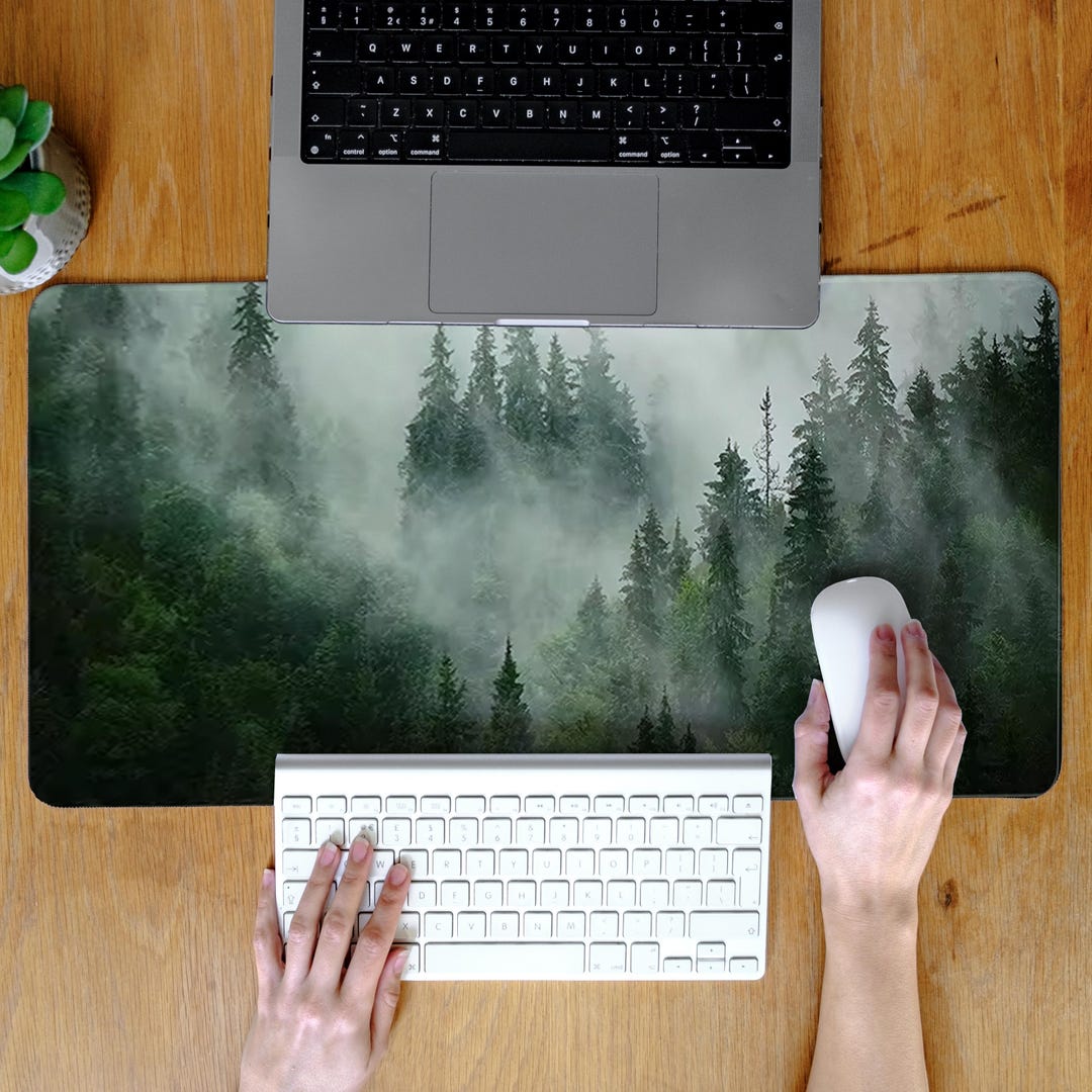 Forest Mist Desk Mat, Soft Office Mousepad. Computer Mouse Mats. Gaming ...