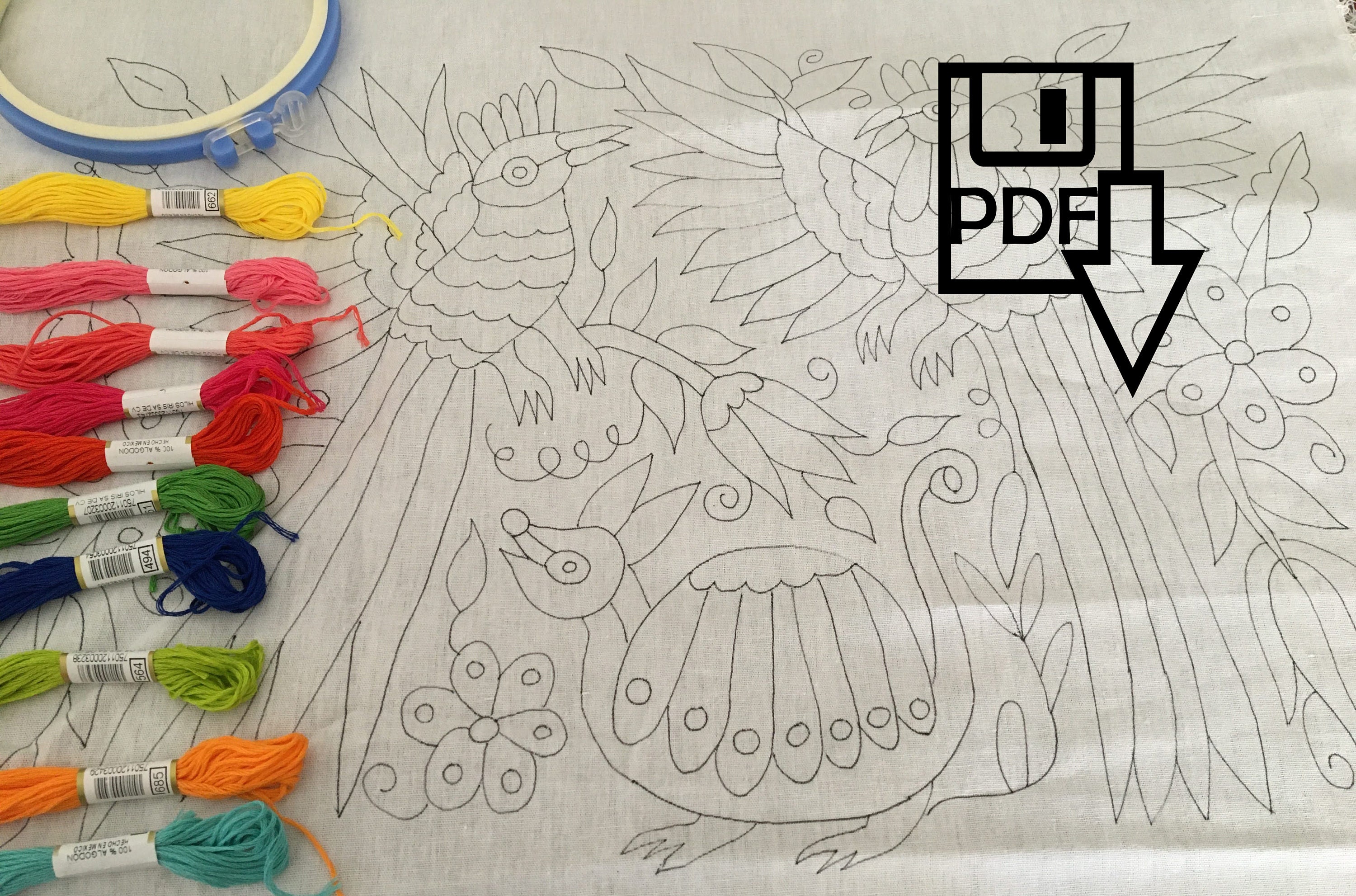 PDF Estilo Otomí, Patrón De Bordado Y Tutorial, Arte De Bordado ...