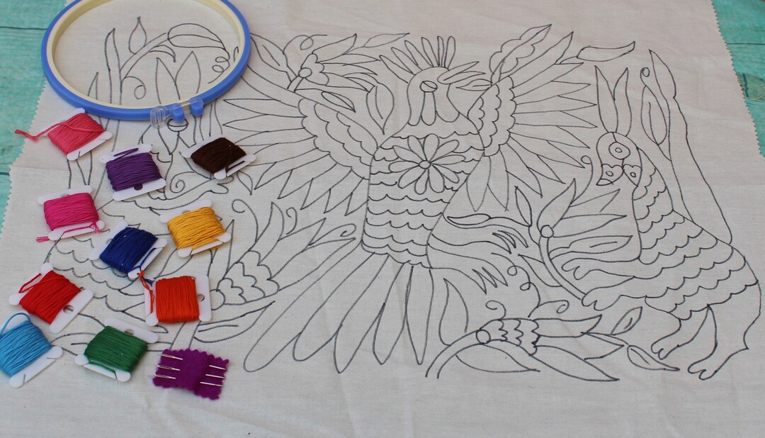 Diy Otomi, Diy Mexican Embroidery Kit, Otomi Embroidery, Embroidery Kit ...