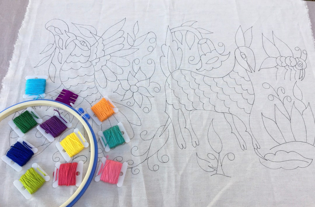 Diy Otomi, Diy Mexican Embroidery Kit, Otomi Embroidery, Embroidery Kit ...