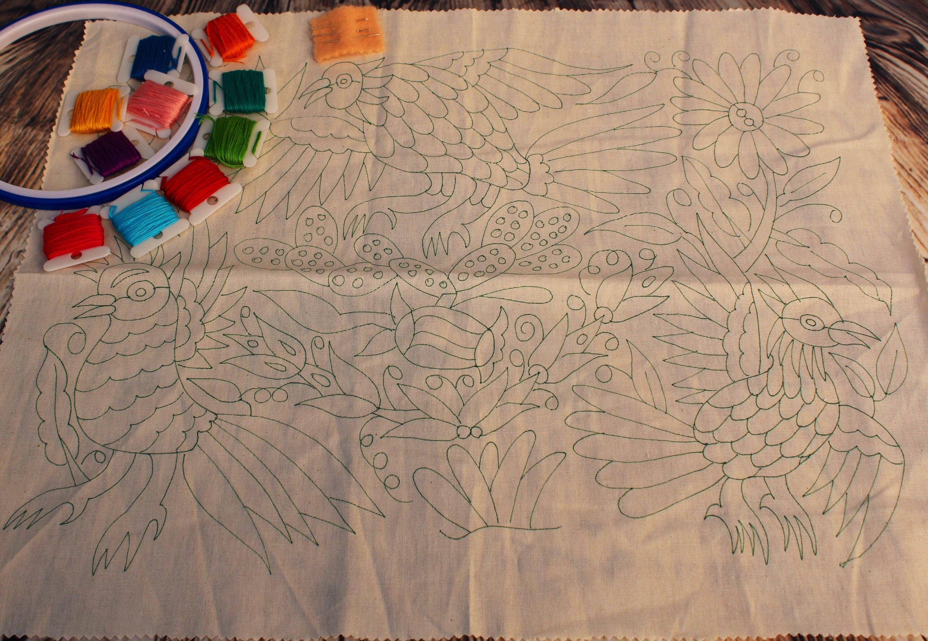 Embroidery Kit, Otomi Pillow, Tenango, Embroidery Pattern, Craft Gift ...