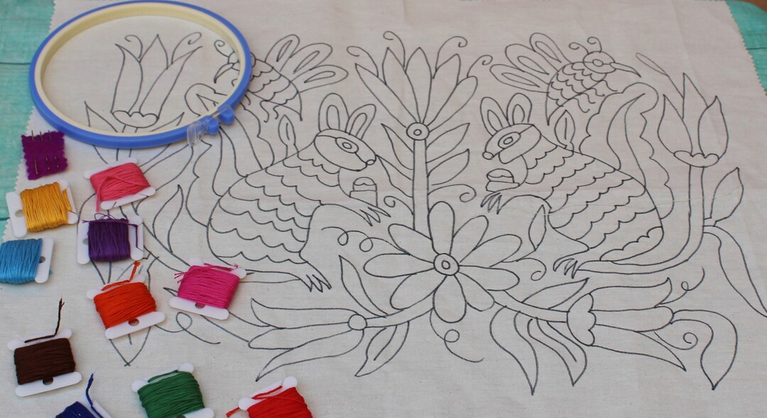 Diy Otomi, Diy Mexican Embroidery Kit, Otomi Embroidery, Embroidery Kit ...