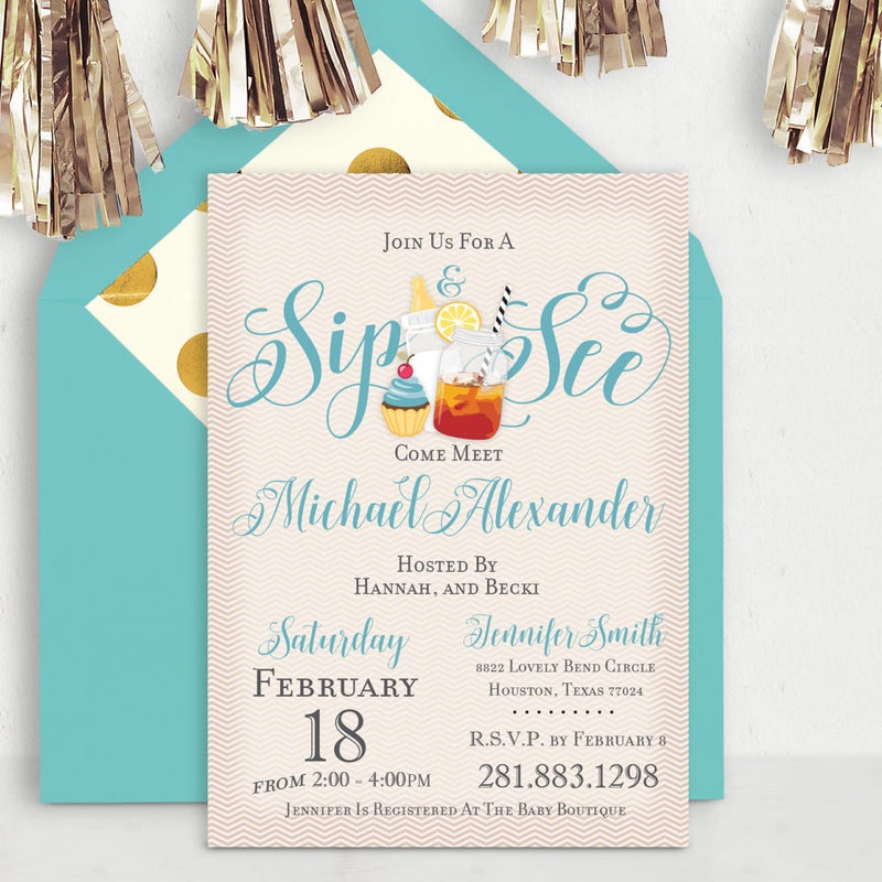 Sip and See Invite - Etsy