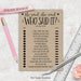 Virtual Printable Who Said It Game Bridal Shower He - Etsy