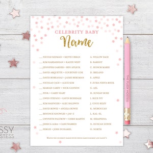 Celebrity Baby Name Game Virtual Printable Baby Shower Game Baby Name ...