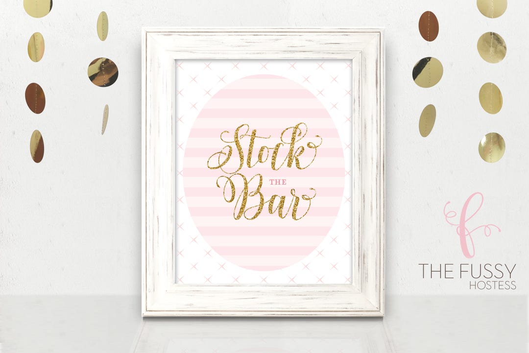 Bridal Shower Stock the Bar Sign, Bar Sign, Bridal Shower, Couples ...
