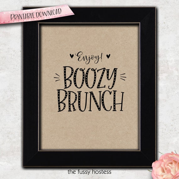 Boozy Brunch- Bar Sign | Brunch and Bubbly| Bubbly Bar | Bridal Shower ...