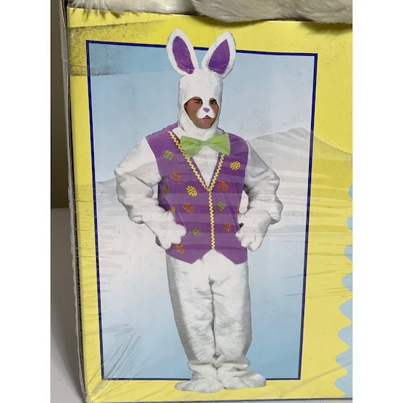 Easter Bunny Suit Costume Adult Plush Attached Vest a… - Gem
