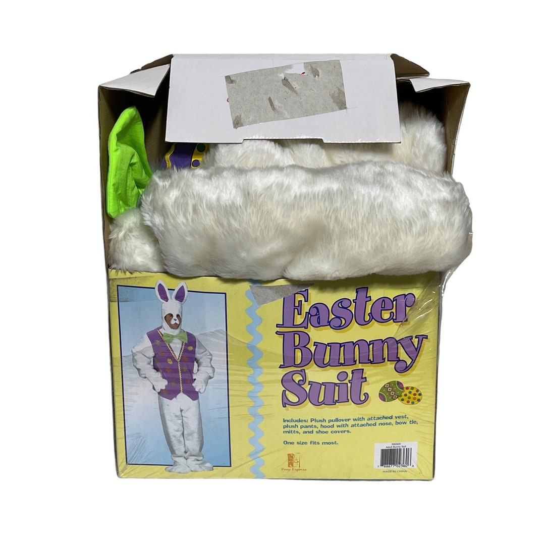 Easter Bunny Suit Costume Adult Plush Attached Vest and Nose - Etsy