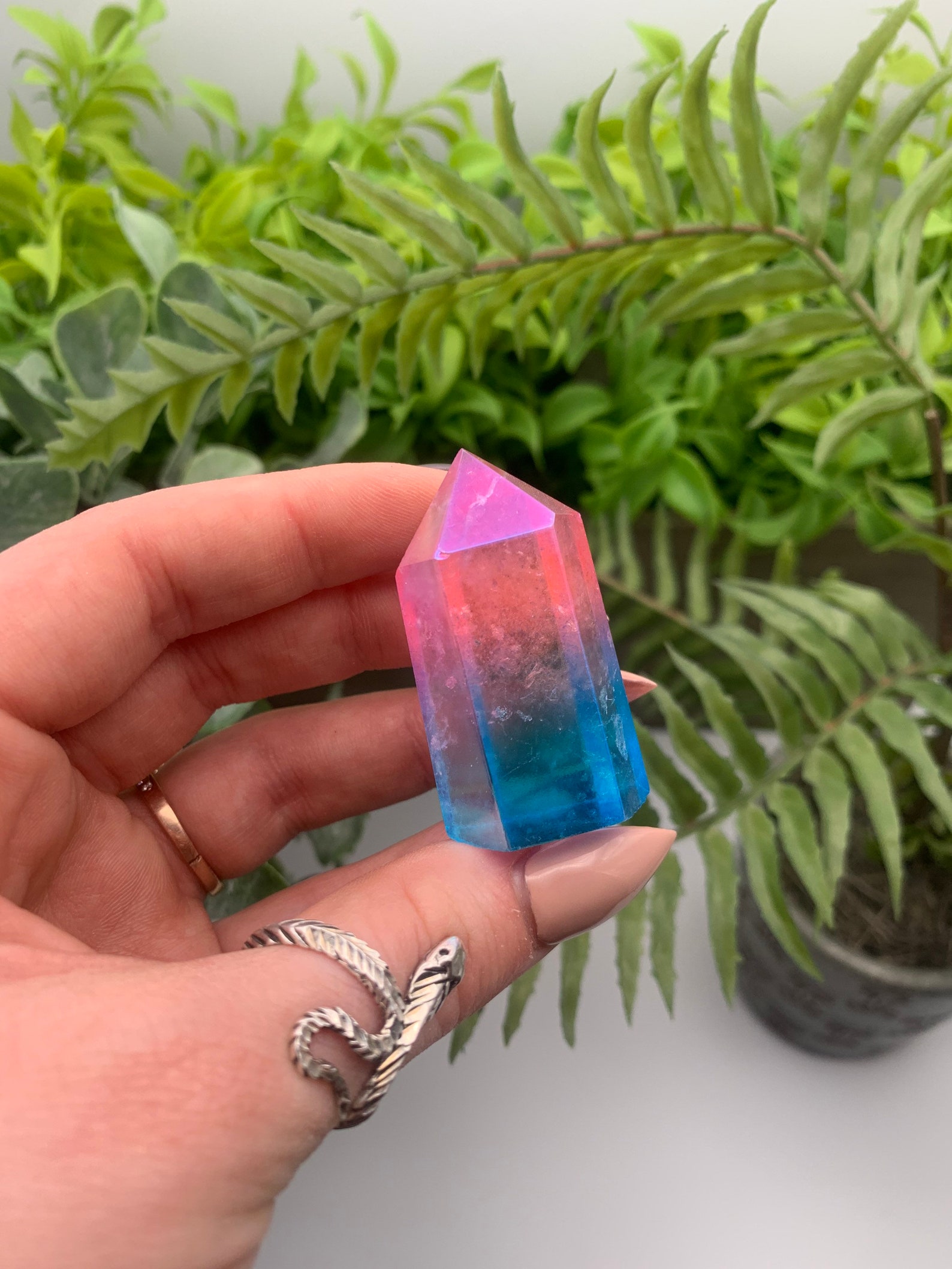 Pink Blue Cotton Candy Aura Angel Quartz Tower Point Obelisk (qty:1) - Etsy