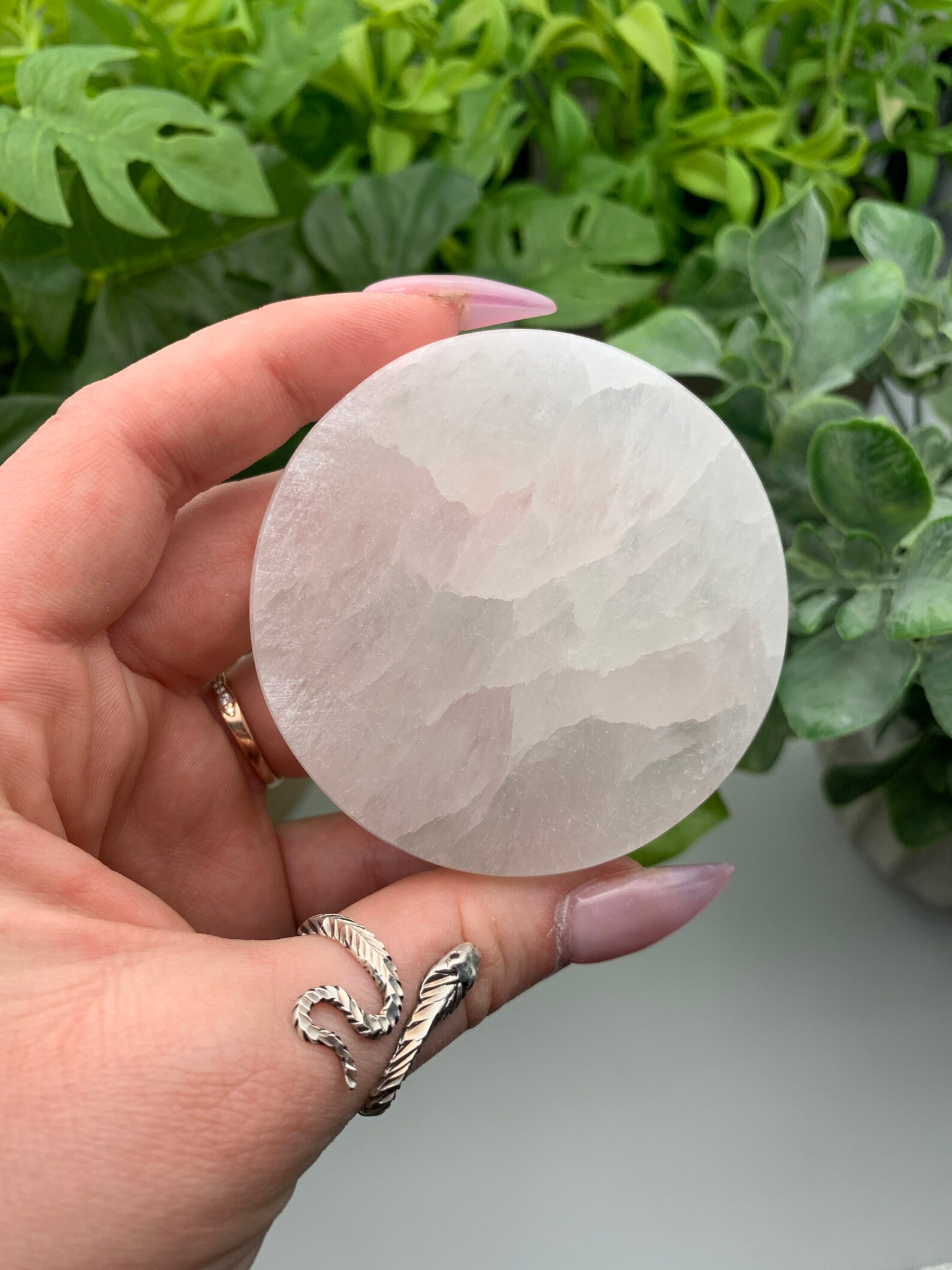 Selenite Satin Spar Crystal Circle Coaster Charging Plate - Etsy