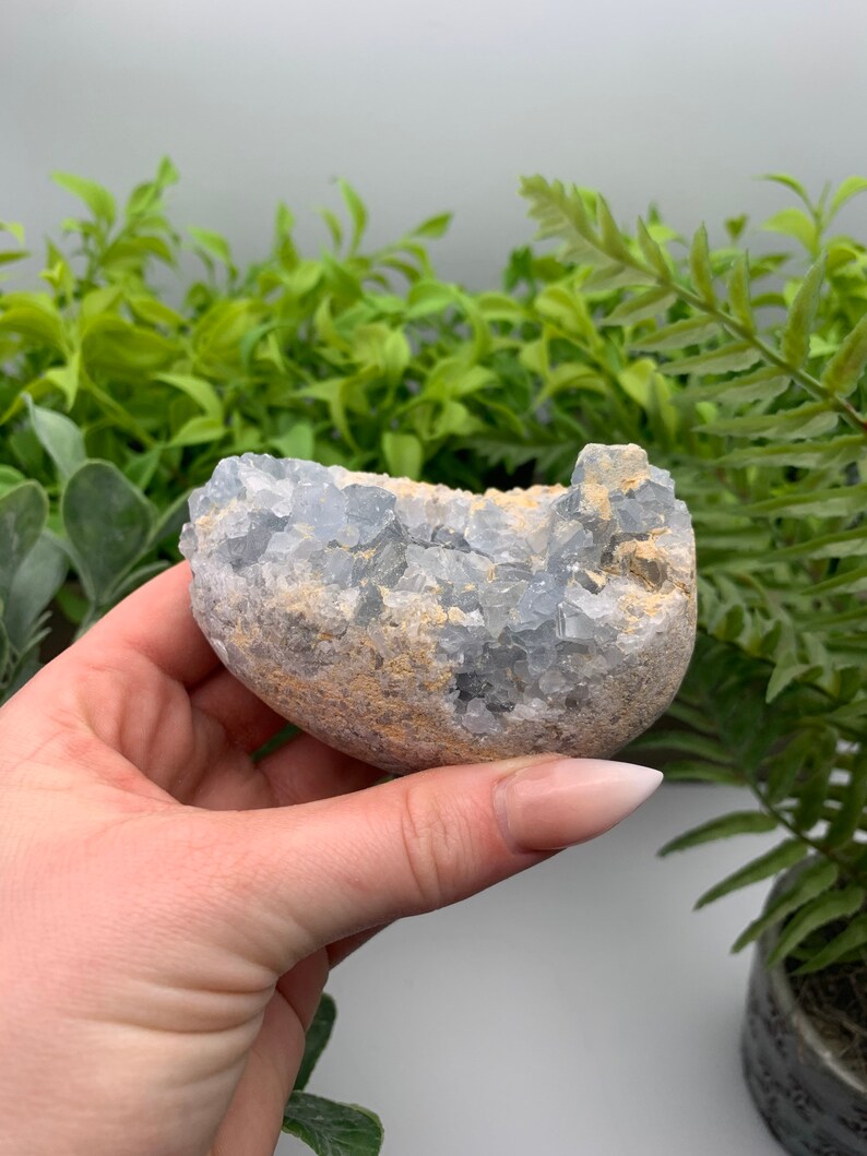 Large Celestite Celestine Blue Calcite Geode Cluster qty: 1 - Etsy