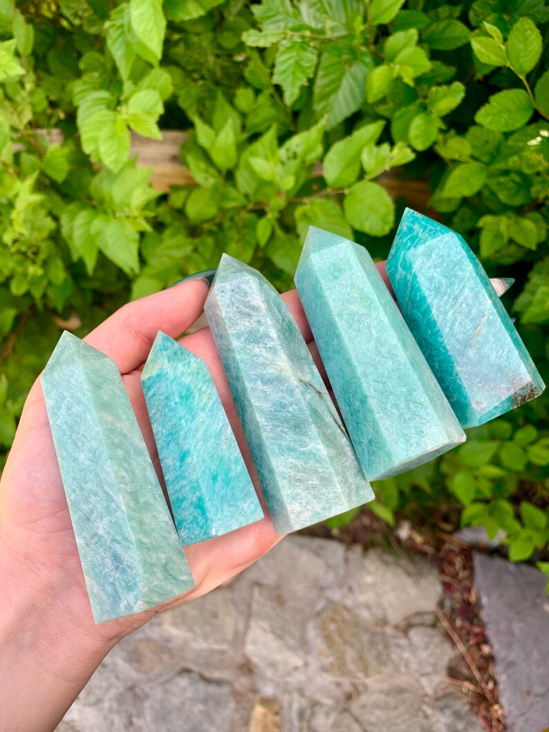 Amazonite Crystal Tower Point Obelisk qty: 1 - Etsy