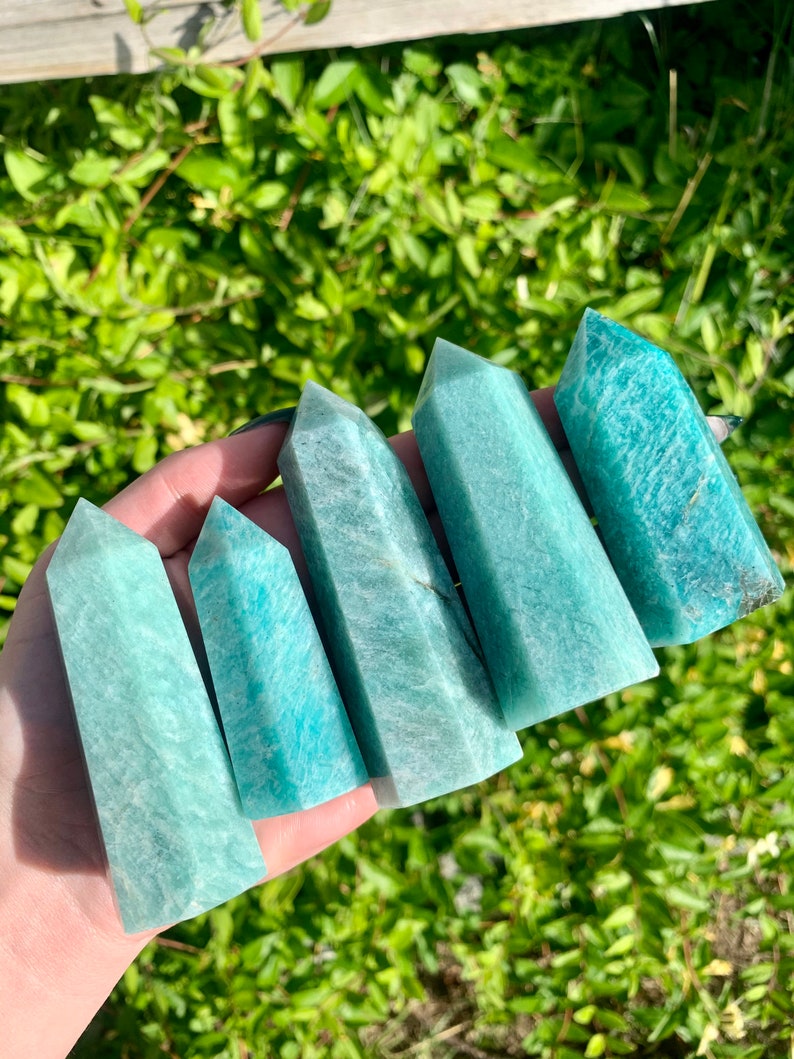 Amazonite Crystal Tower Point Obelisk qty: 1 - Etsy