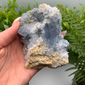 Large Celestite Celestine Blue Calcite Geode Cluster qty: 1 - Etsy