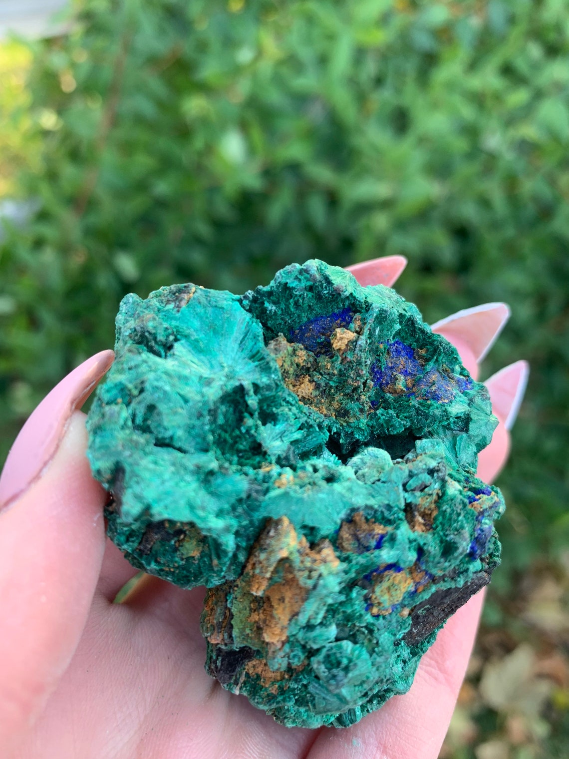 Fibrous Velvet Azure Malachite Azurite Raw Rough Large Silky | Etsy