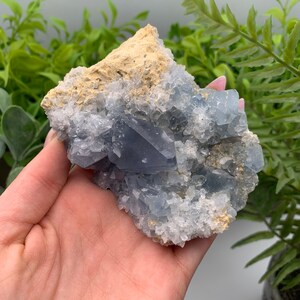Large Celestite Celestine Blue Calcite Geode Cluster qty: 1 - Etsy