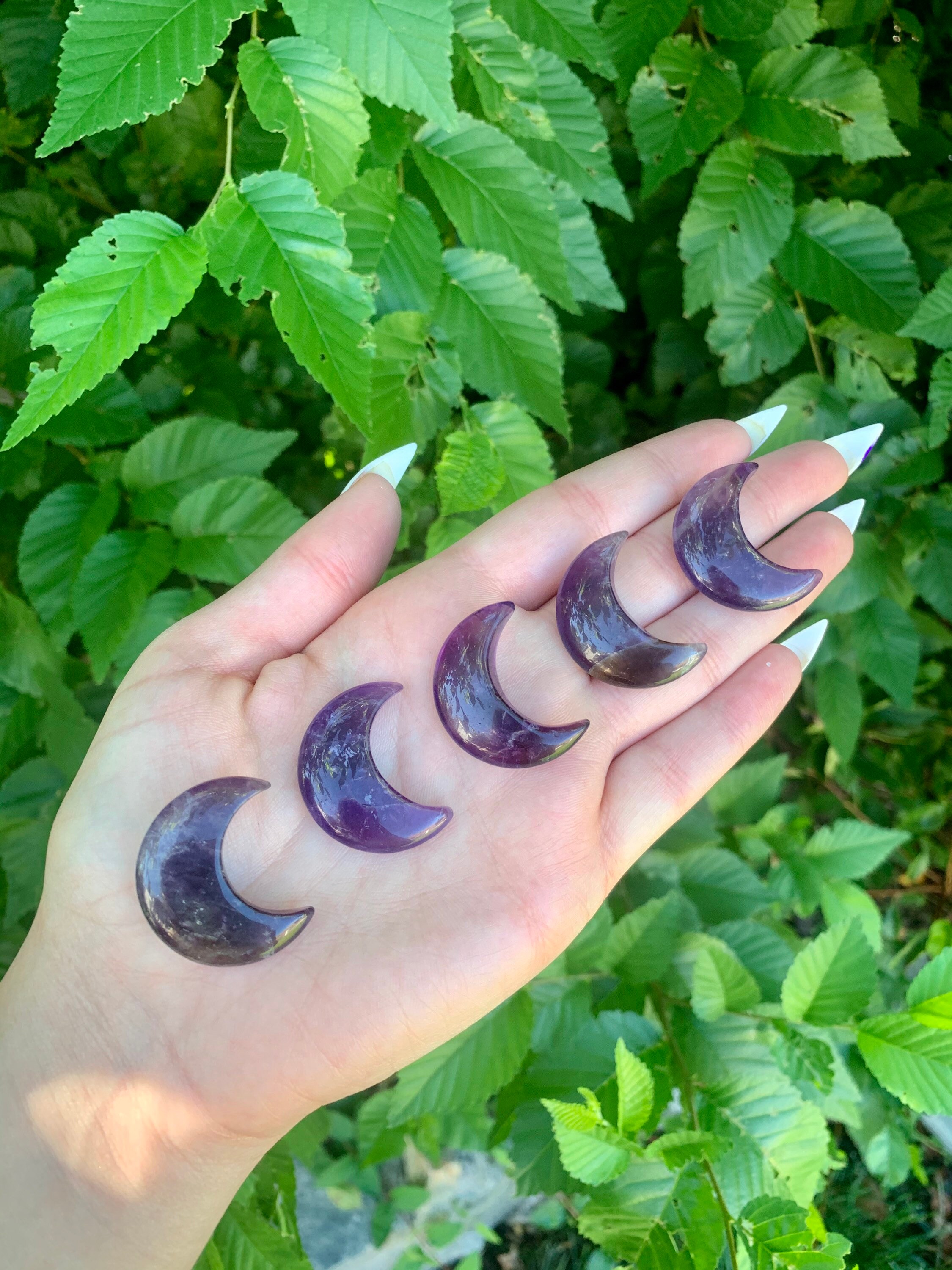Carved Amethyst Crescent Moon Qty: 1 | Etsy