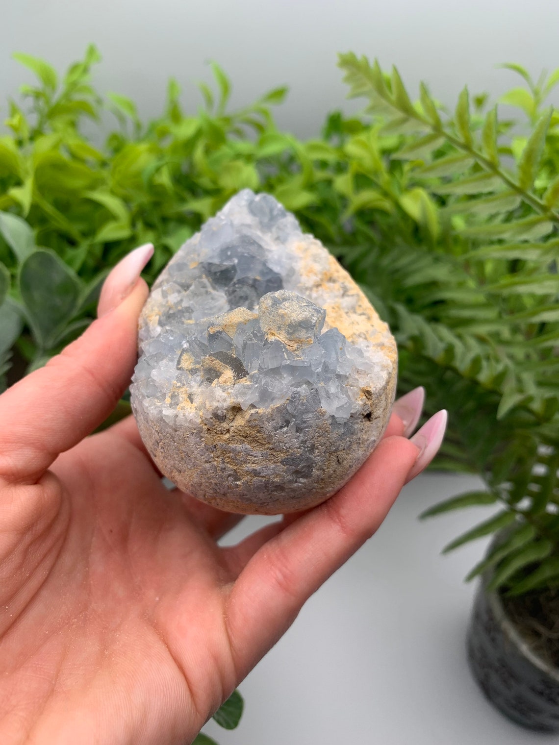 Large Celestite Celestine Blue Calcite Geode Cluster qty: 1 - Etsy