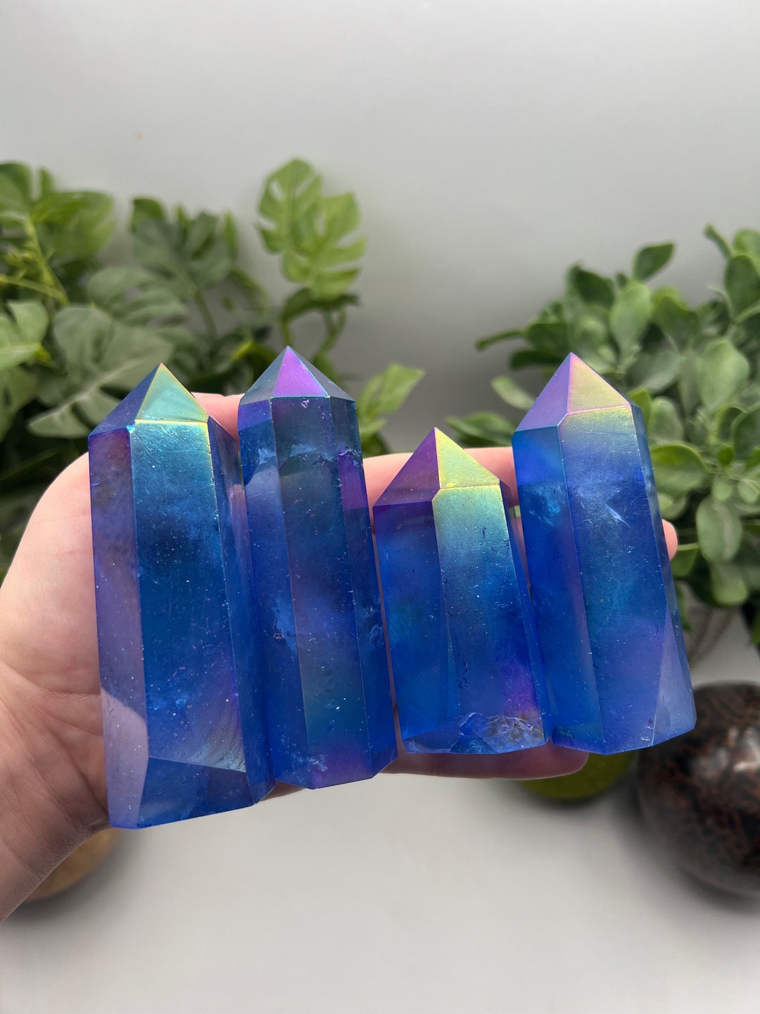 Dark Blue Indigo Tanzan Tanzine Aqua Aura Blue Angel Quartz Tower Point ...