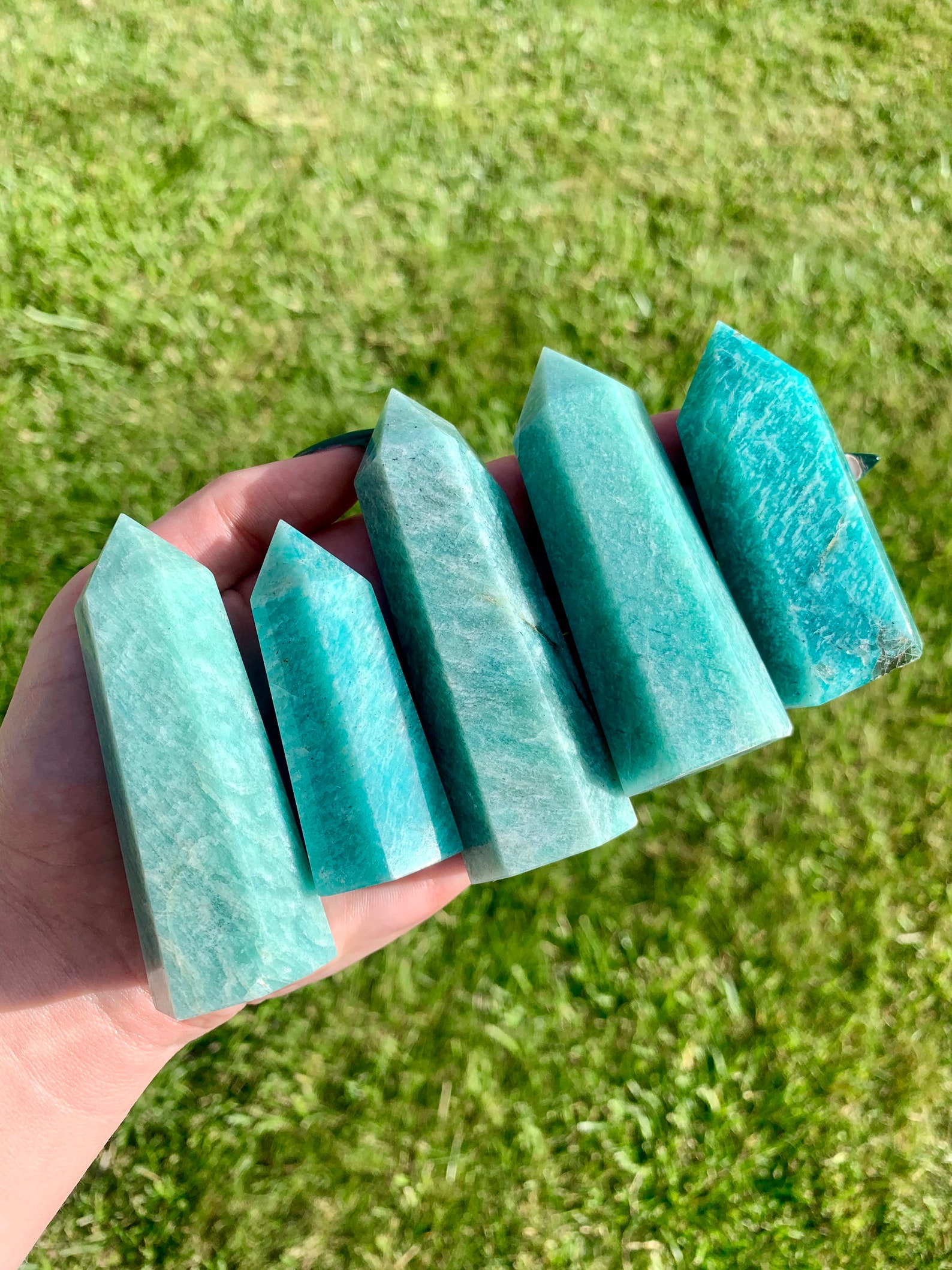 Amazonite Crystal Tower Point Obelisk qty: 1 - Etsy