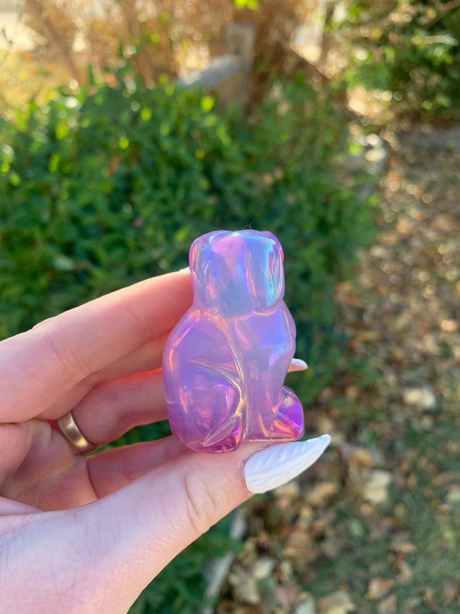 Carved Pink Purple Angel Flame Aura Quartz Opalite Unicorn | Etsy