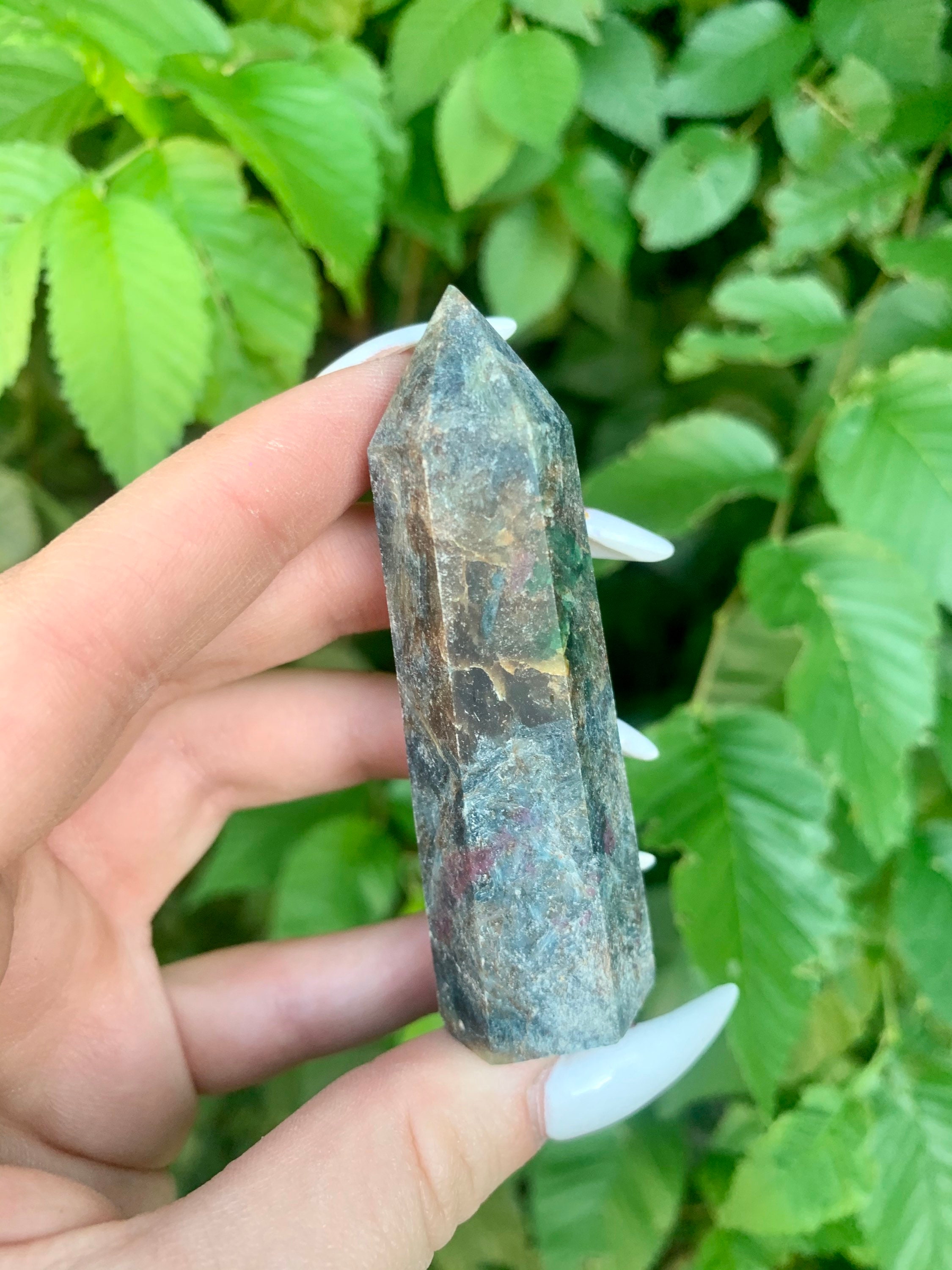 Ruby in Kyanite Crystal Point Tower Obelisk Qty: 1 Lot 5 | Etsy