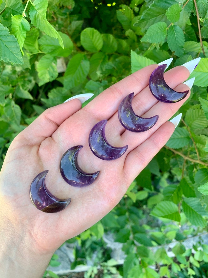 Carved Amethyst Crescent Moon (qty: 1) - Etsy