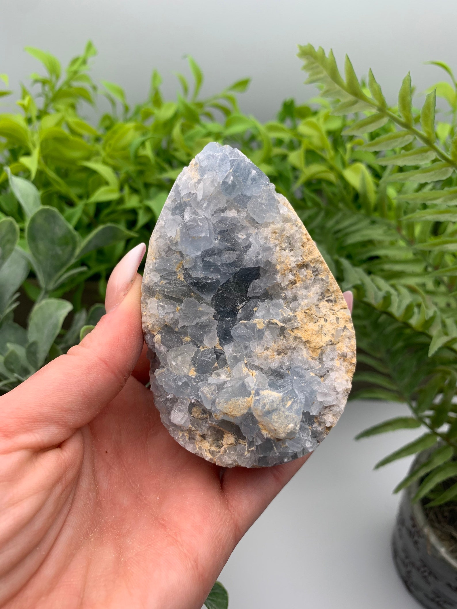 Large Celestite Celestine Blue Calcite Geode Cluster qty: 1 - Etsy