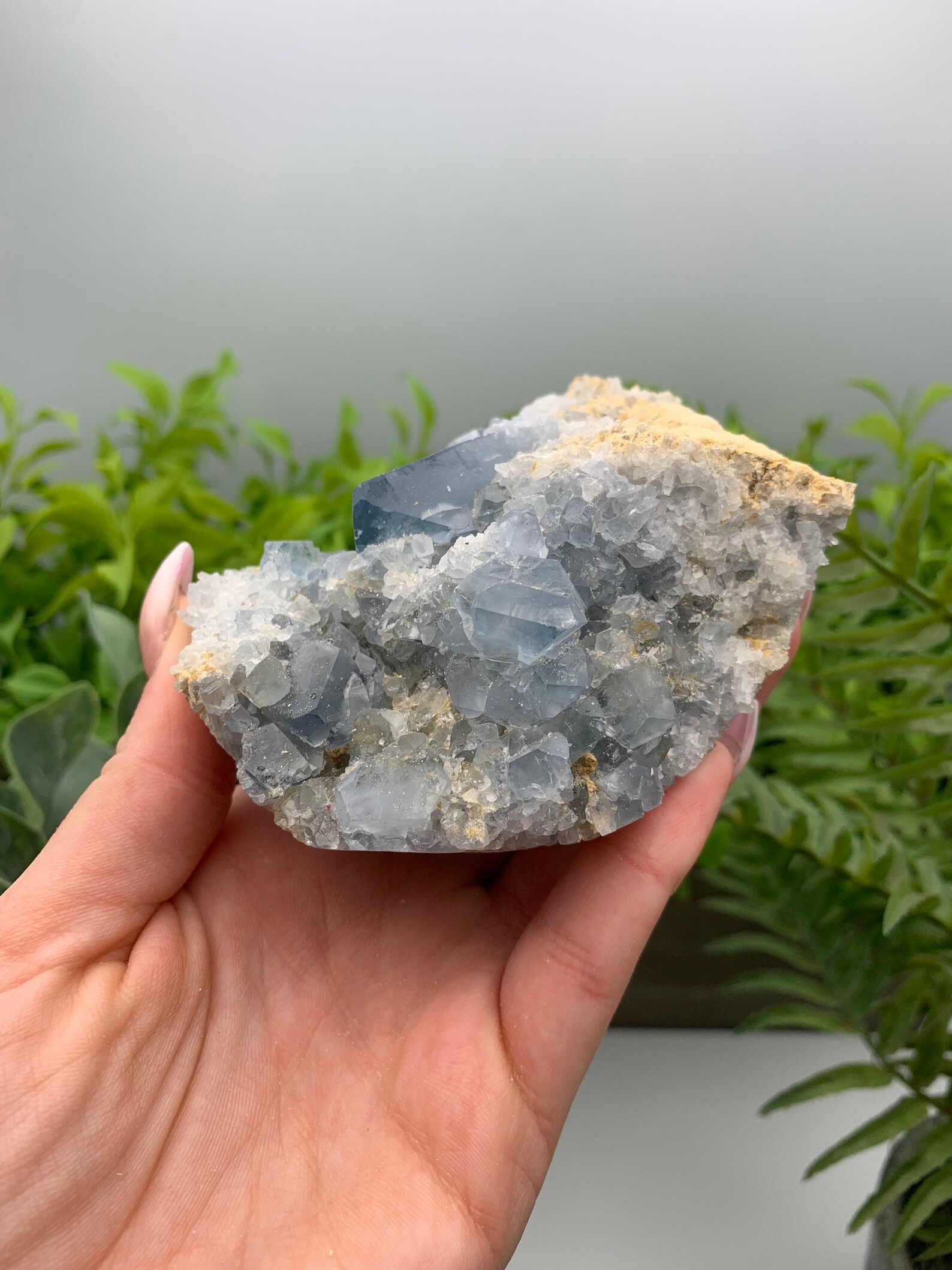 Large Celestite Celestine Blue Calcite Geode Cluster qty: 1 - Etsy